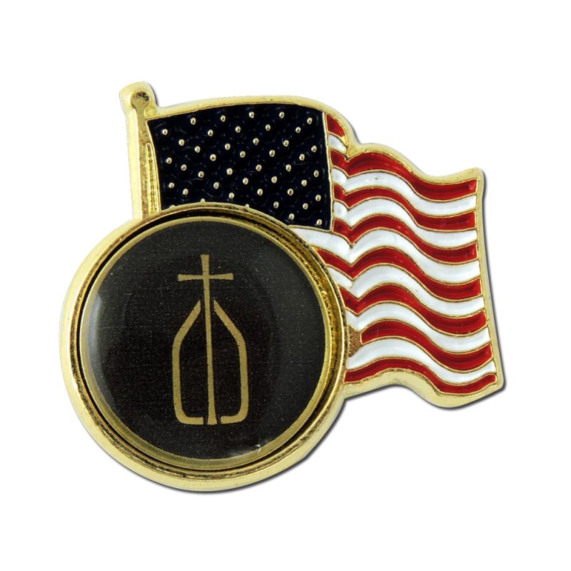 American Flag Pin With Logo - Made in USA (a) - PINLINE